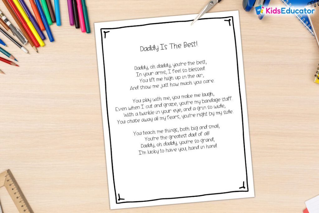 Father's Day Poems for Preschoolers: Heartwarming Tributes to Dad ...