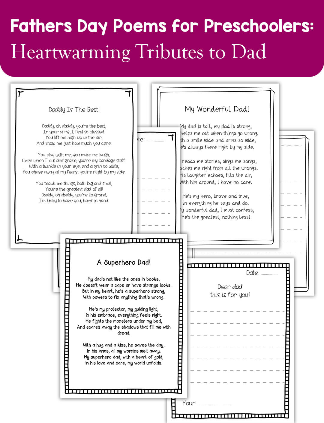 Father's Day Poems for Preschoolers: Heartwarming Tributes to Dad ...