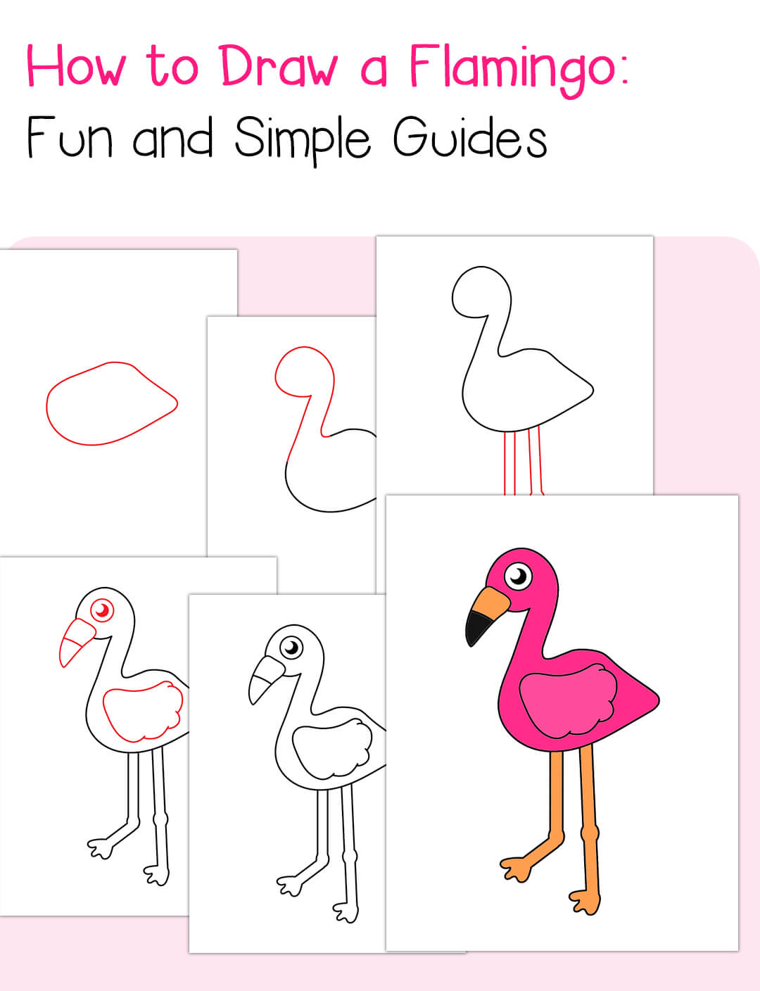 How to Draw a Flamingo: Master the Art in 6 Easy Steps - Kids Educator