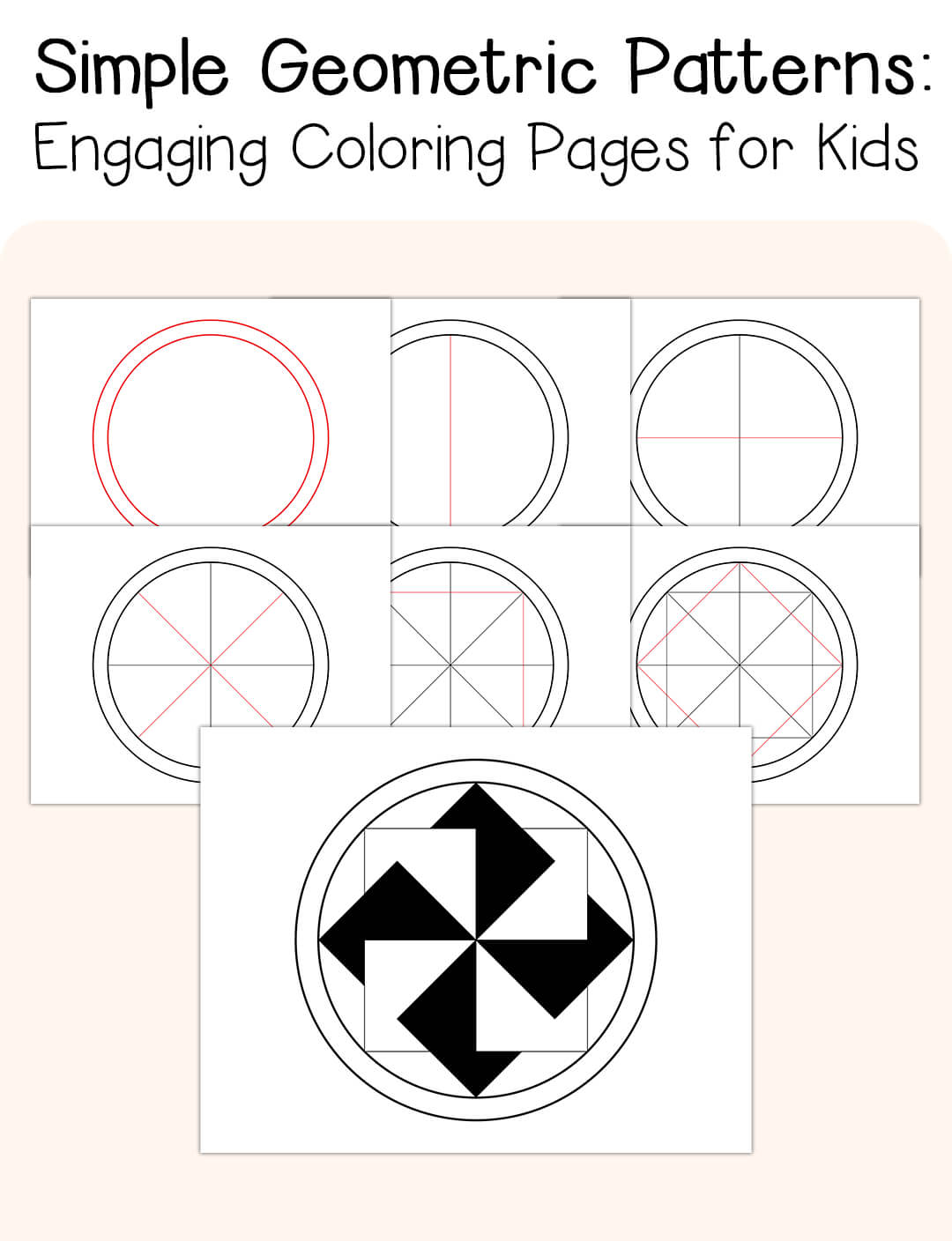 Simple Geometric Patterns: Engaging Coloring Pages for Kids - Kids Educator